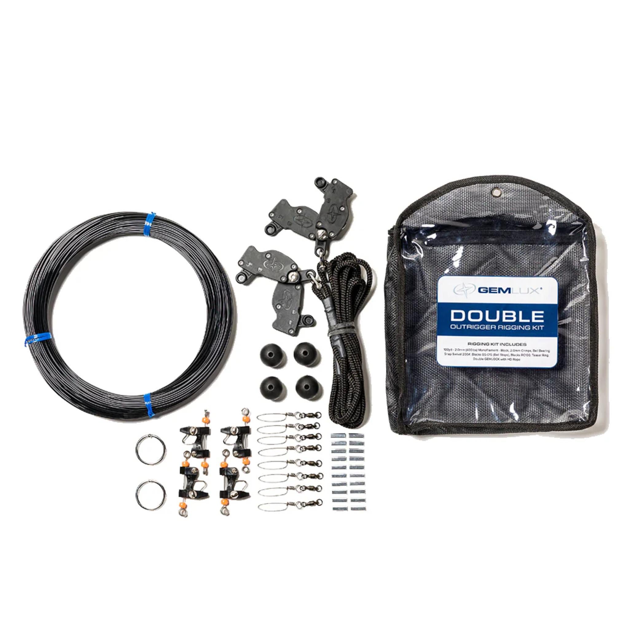 GEMLUX Double Outrigger Rigging Kit with Swivels, Ropes, and Pulleys ...