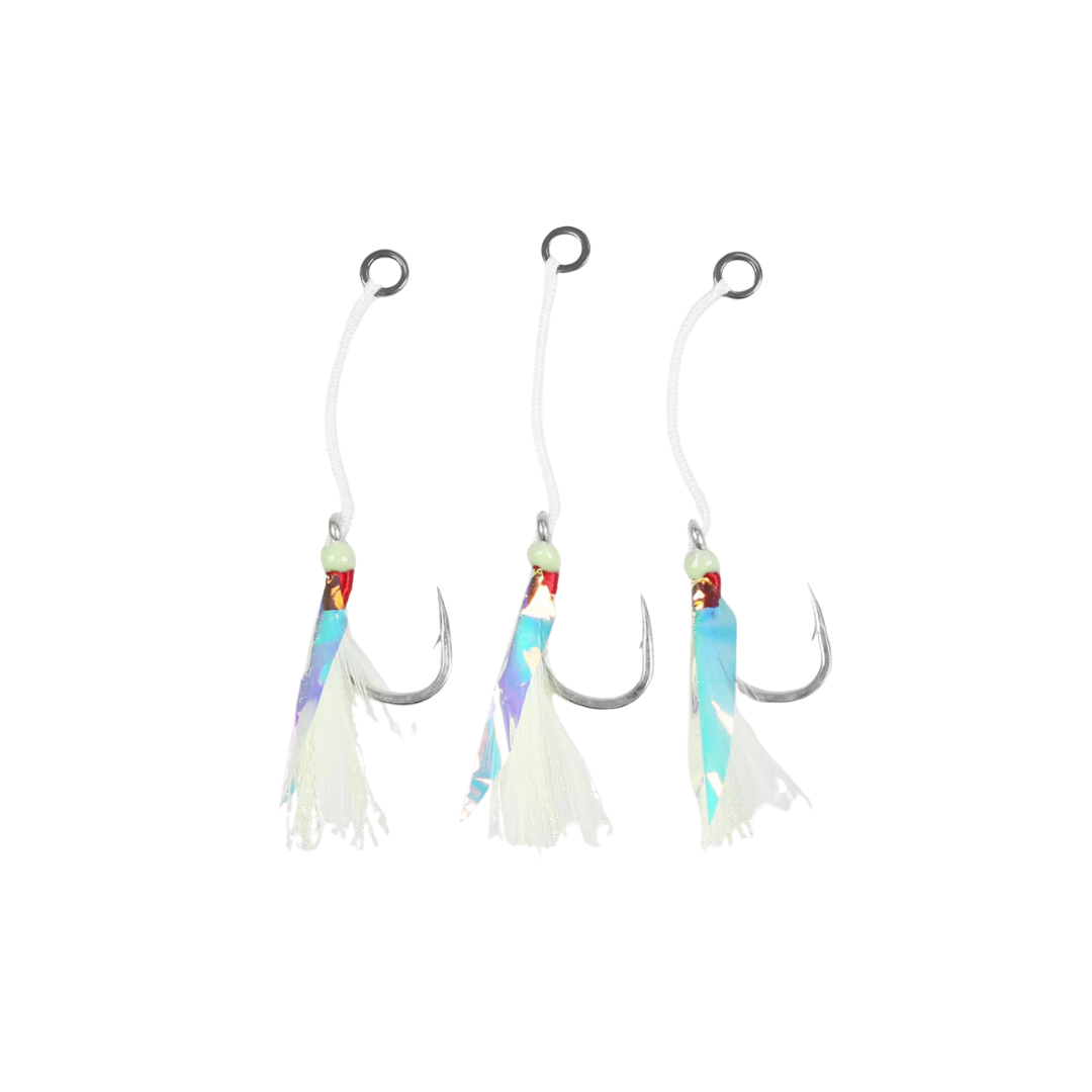 Jigging World SJ-41 Single Assist Hooks w/ Flash | J&B Tackle — J&B ...