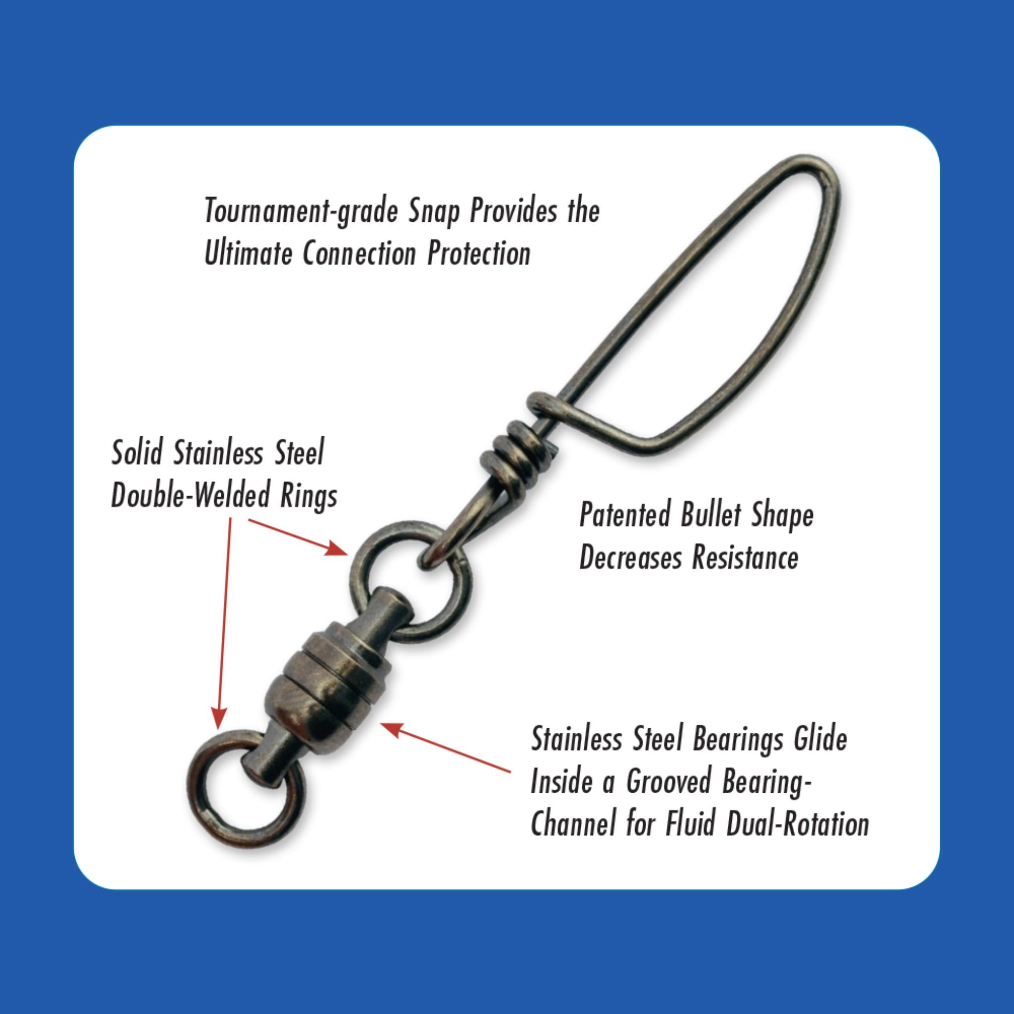 AFW Stainless Steel Ball Bearing Snap Swivel w/ Double Welded Rings — J ...